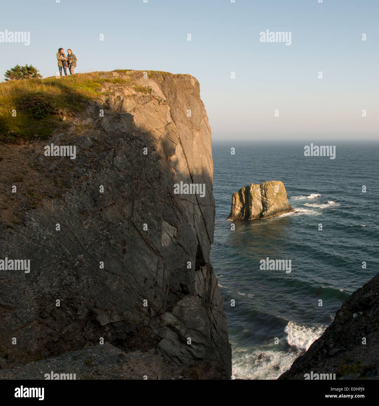 Tourists at Skerwink Trail, Port Rexton, Bonavista Peninsula ...