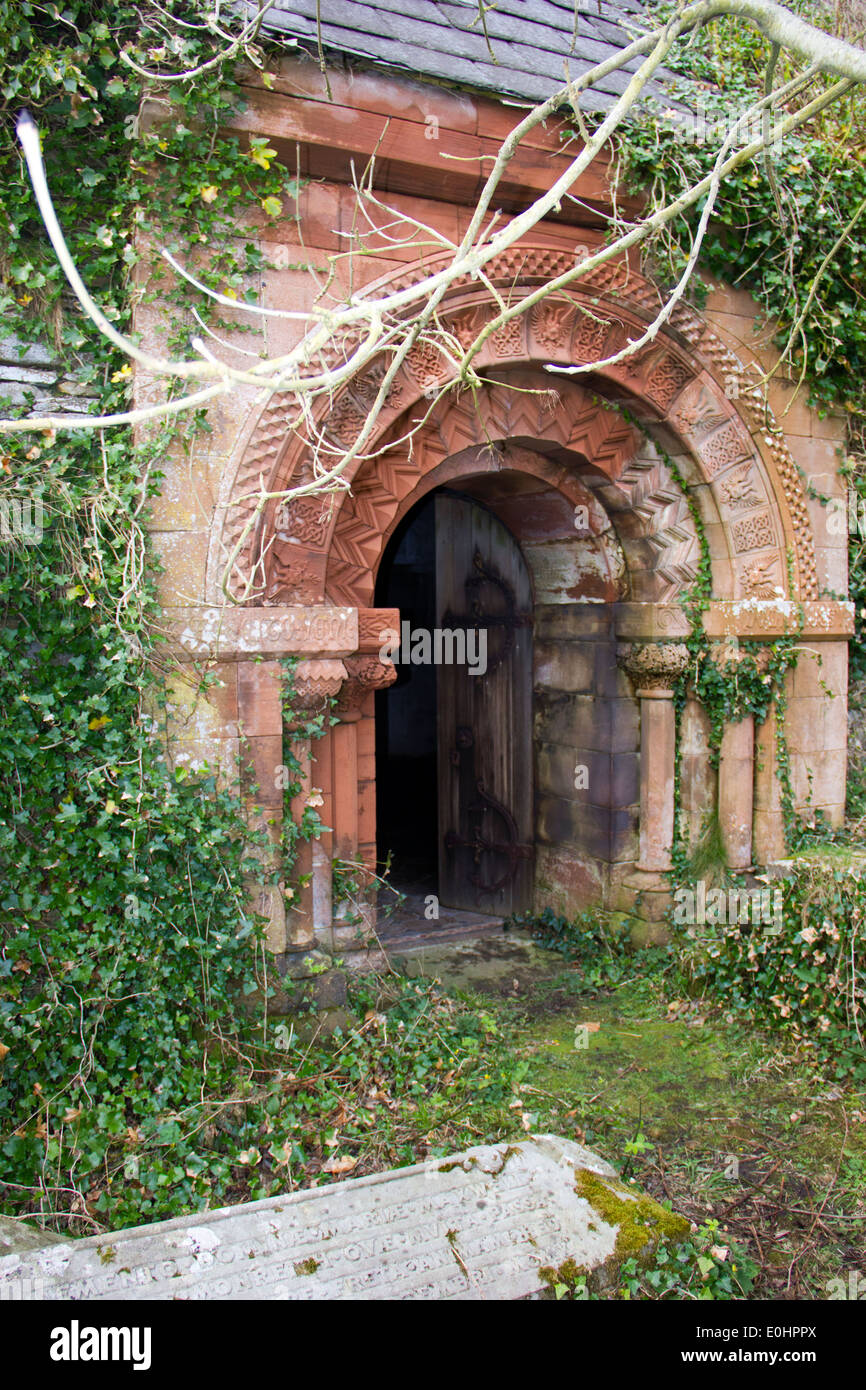 Kirkmaiden Church Chancel - Carvings in red Sandstone - in Monreith ...