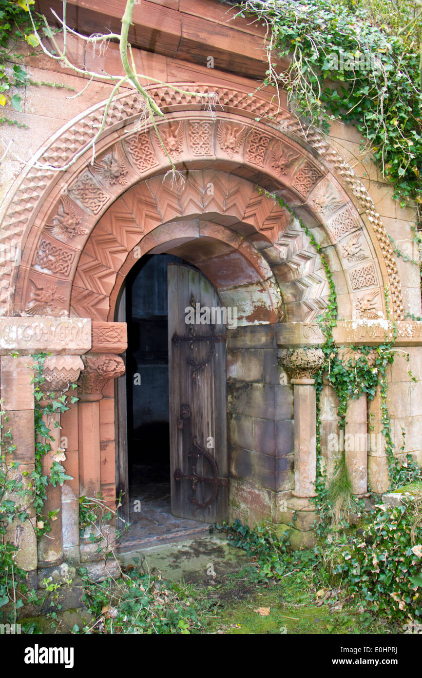 Kirkmaiden Church Chancel - Carvings in red Sandstone - in Monreith ...