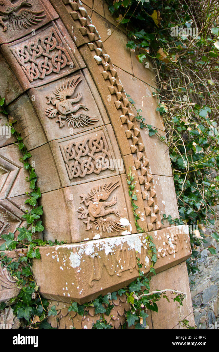 Kirkmaiden Church Chancel - Carvings in red Sandstone - in Monreith ...