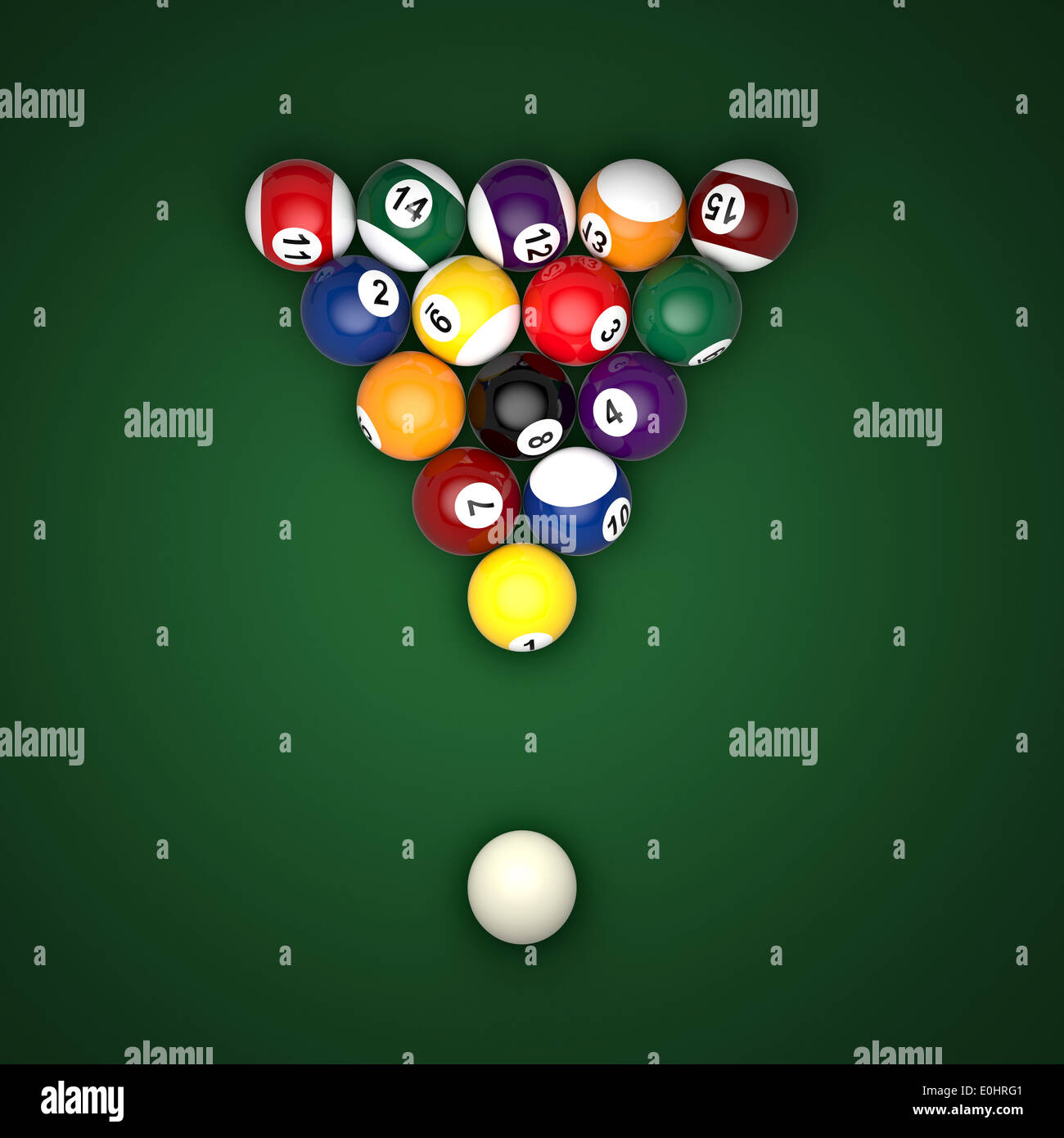 3d image of classic pool balls Stock Photo - Alamy