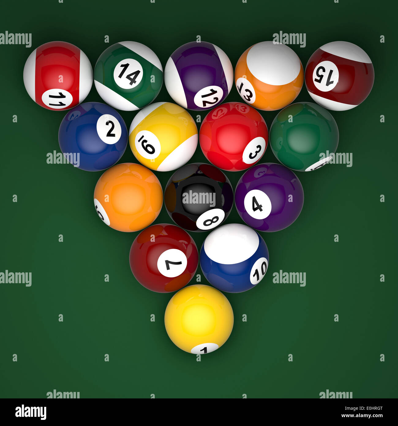 3d image of classic pool balls Stock Photo - Alamy