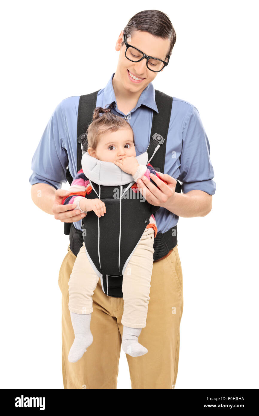 Man baby carrier hi-res stock photography and images - Alamy