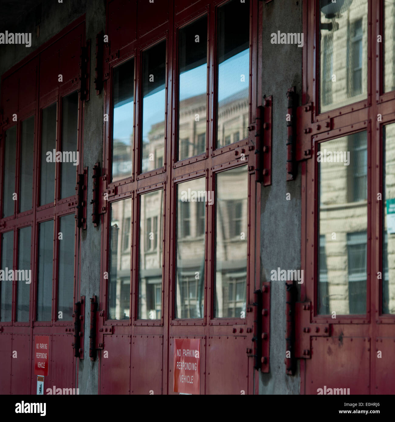 Closed exterior doors of a building, Seattle, Washington State, USA ...