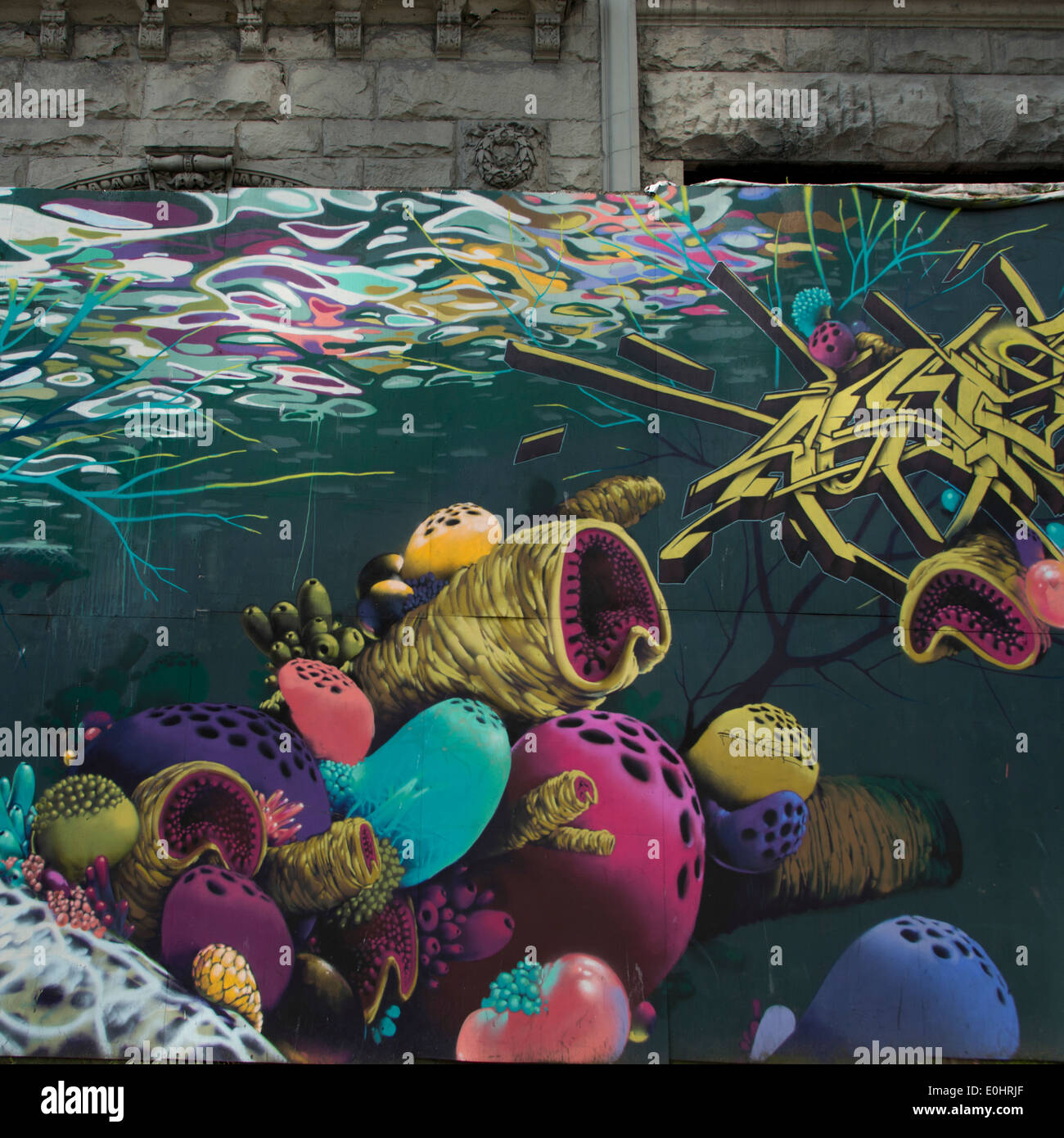 Poster representing underwater sea life, Seattle, Washington State, USA ...
