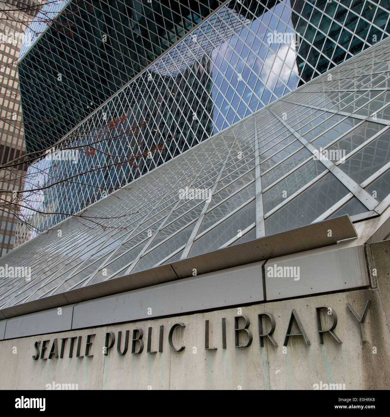 Architectural detail of Seattle Central Library, Seattle, Washington ...