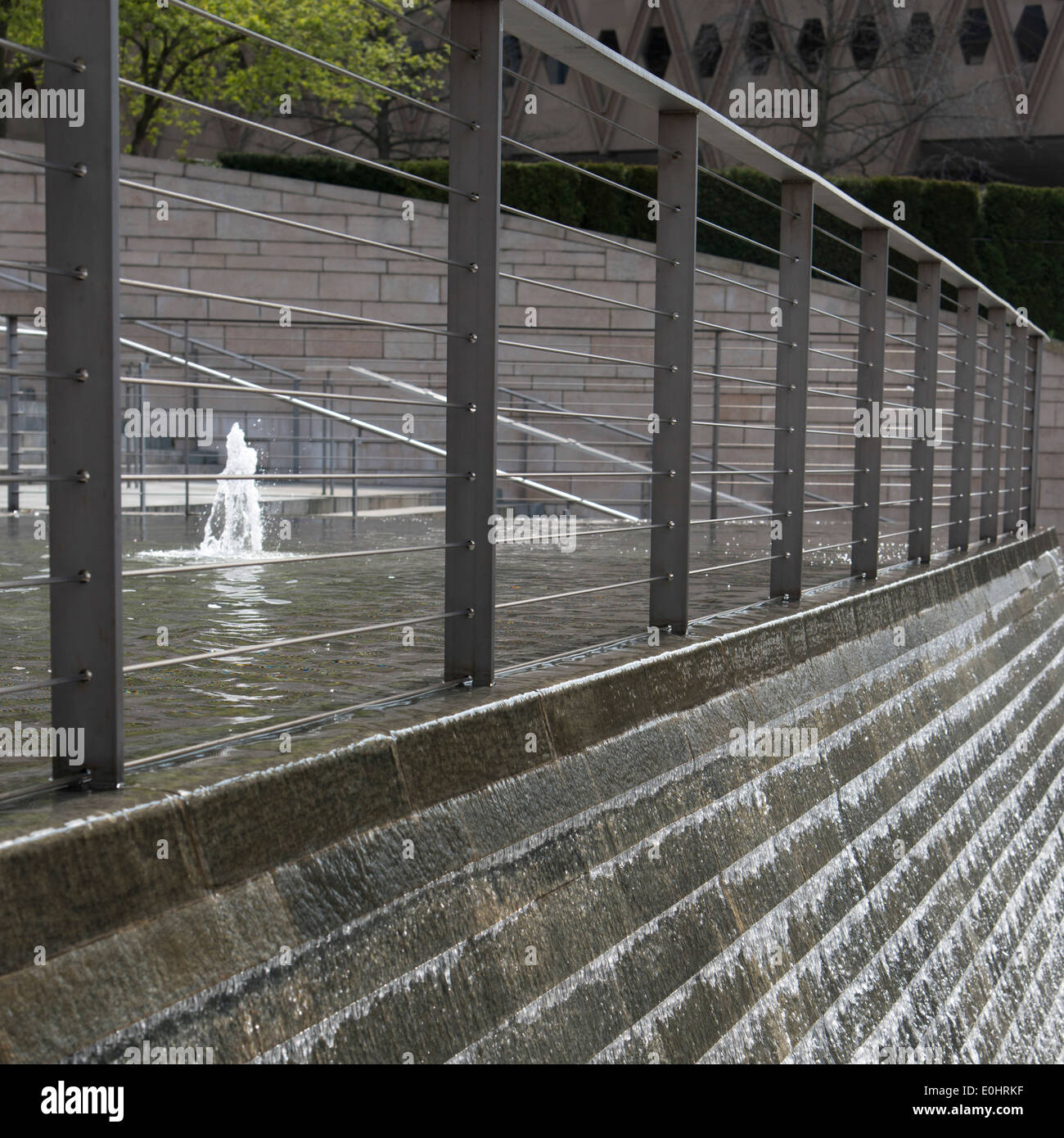 Water flowing from a fountain, Seattle, Washington State, USA Stock ...