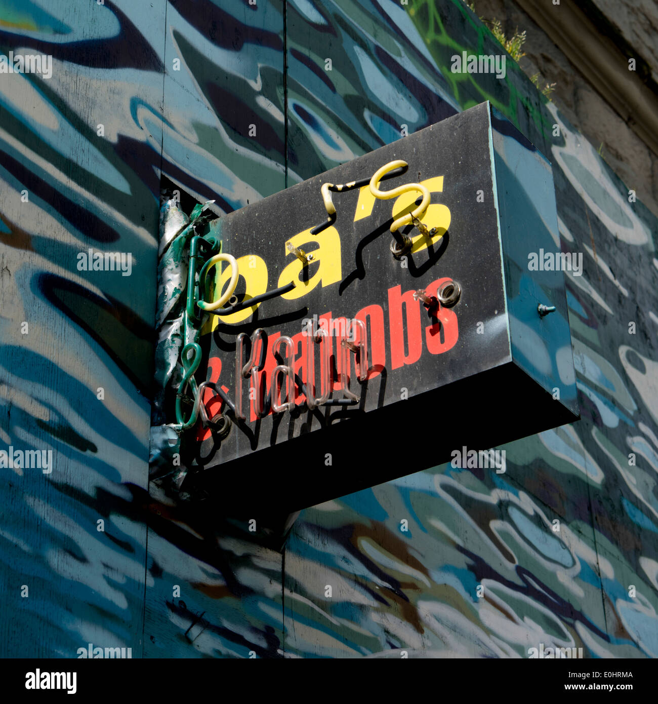 Low angle view of neon sign, Seattle, Washington State, USA Stock Photo ...