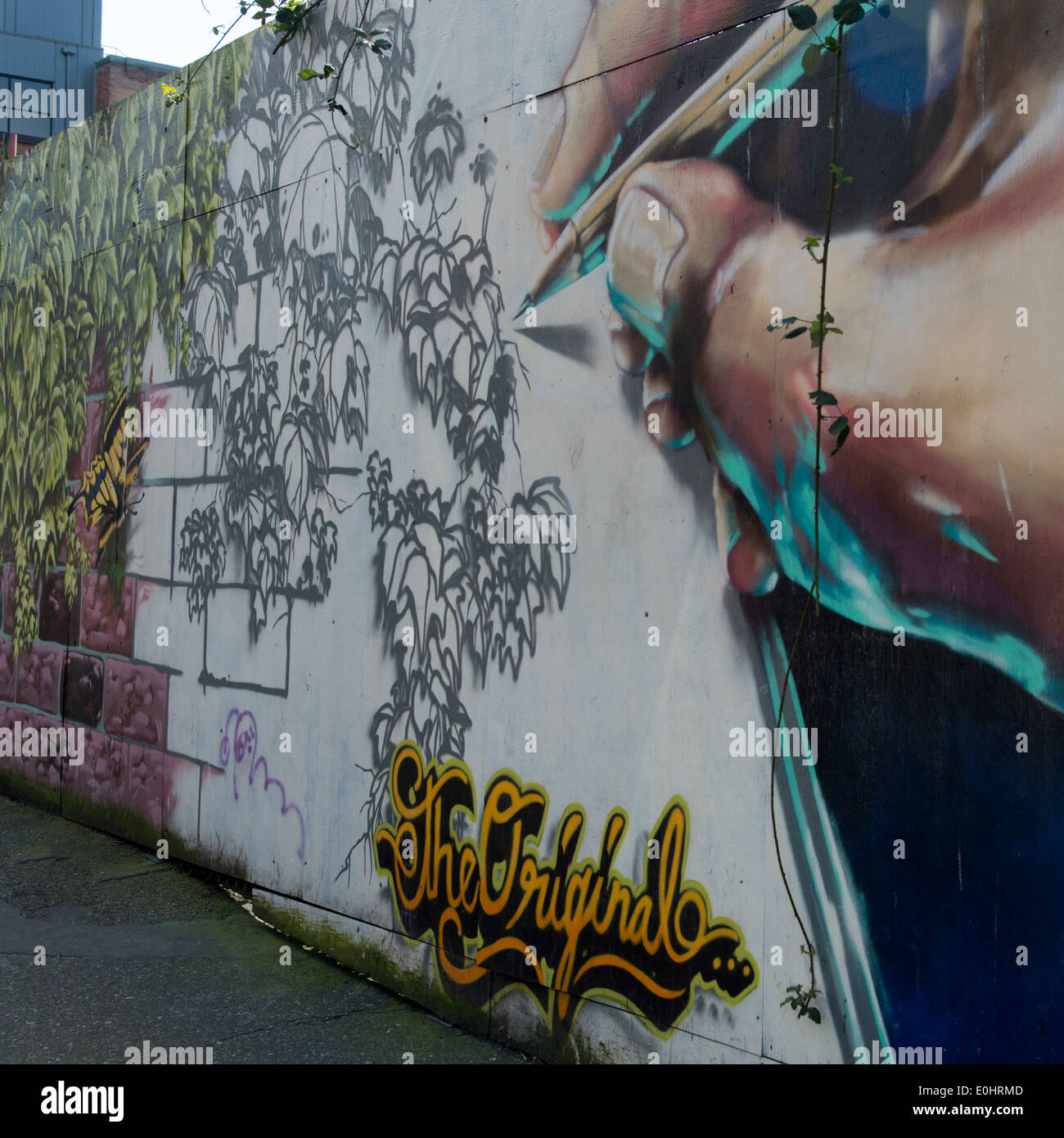 Mural on a wall, Pioneer Square, Seattle, Washington State, USA Stock ...