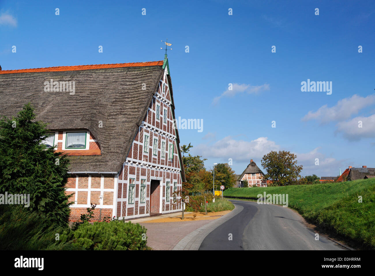 Germany, Lower Saxony, typical farm house, Deutschland, Niedersachsen ...