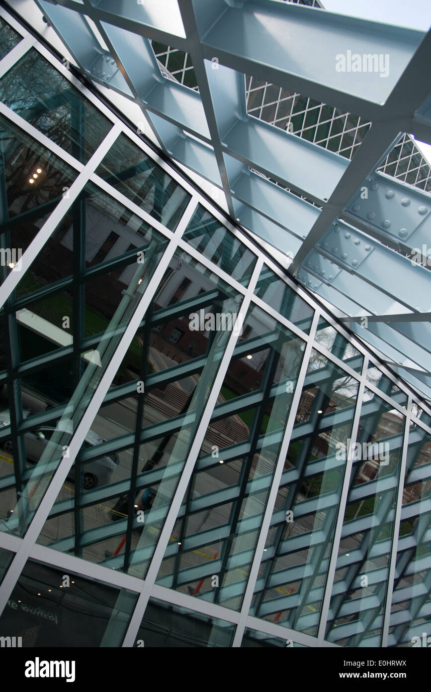 Architectural detail of Seattle Central Library, Seattle, Washington ...