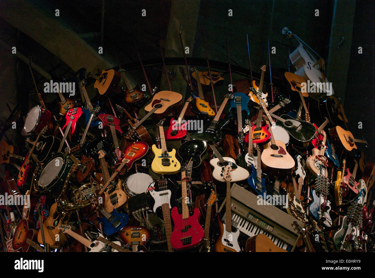 Musical Instrument tower sculpture at EMP Museum, Seattle, Washington ...