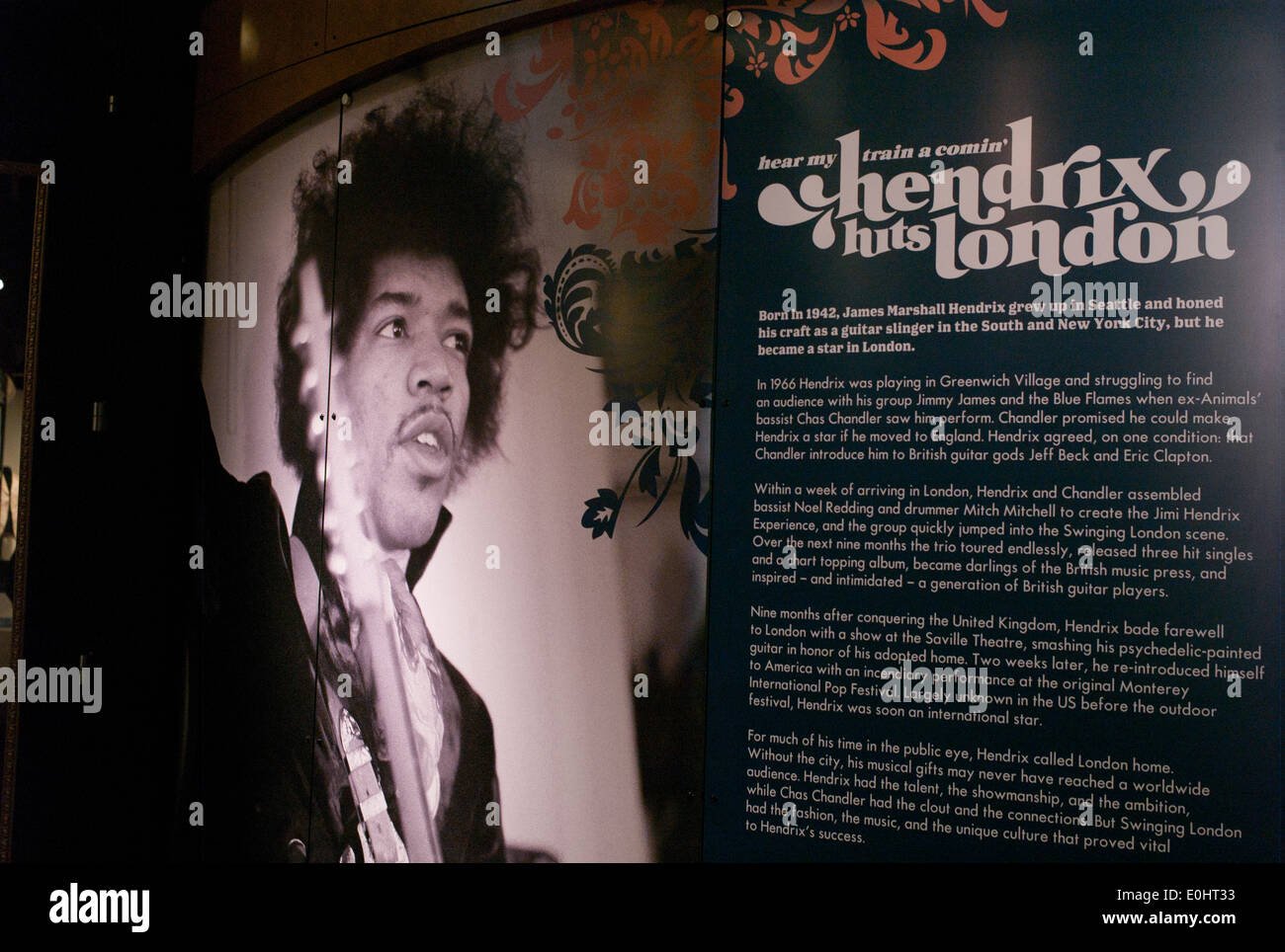 Hendrix poster at EMP Museum, Seattle, Washington State, USA Stock ...