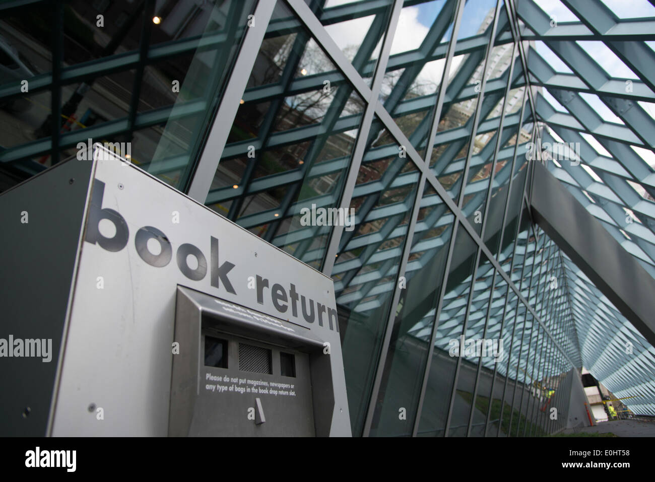Architectural detail of Seattle Central Library, Seattle, Washington ...