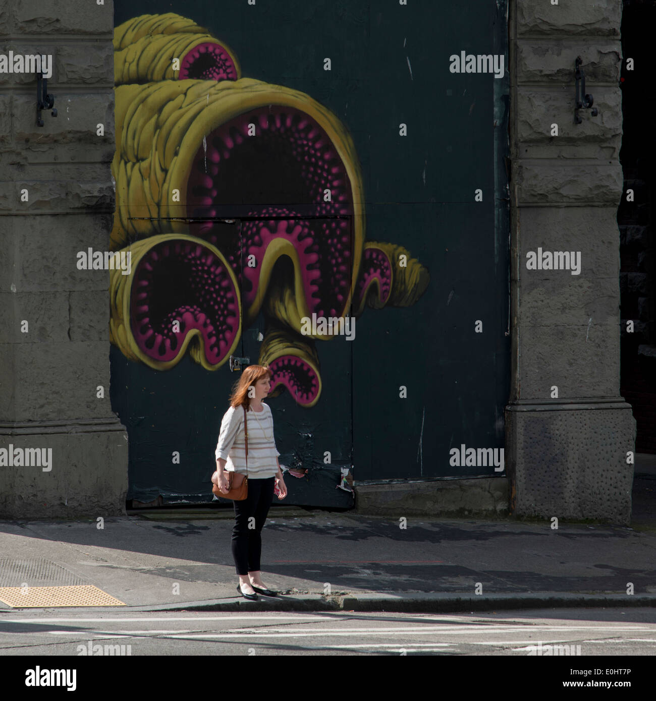 Woman standing roadside hi-res stock photography and images - Alamy