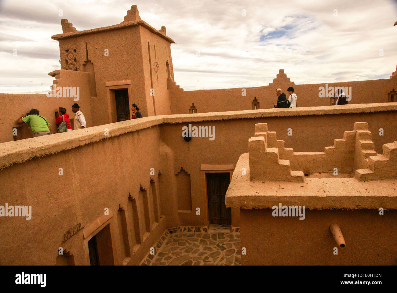 Mud houses in the Kasbah Ait Ben Moro, Morocco Now a renovated hotel ...