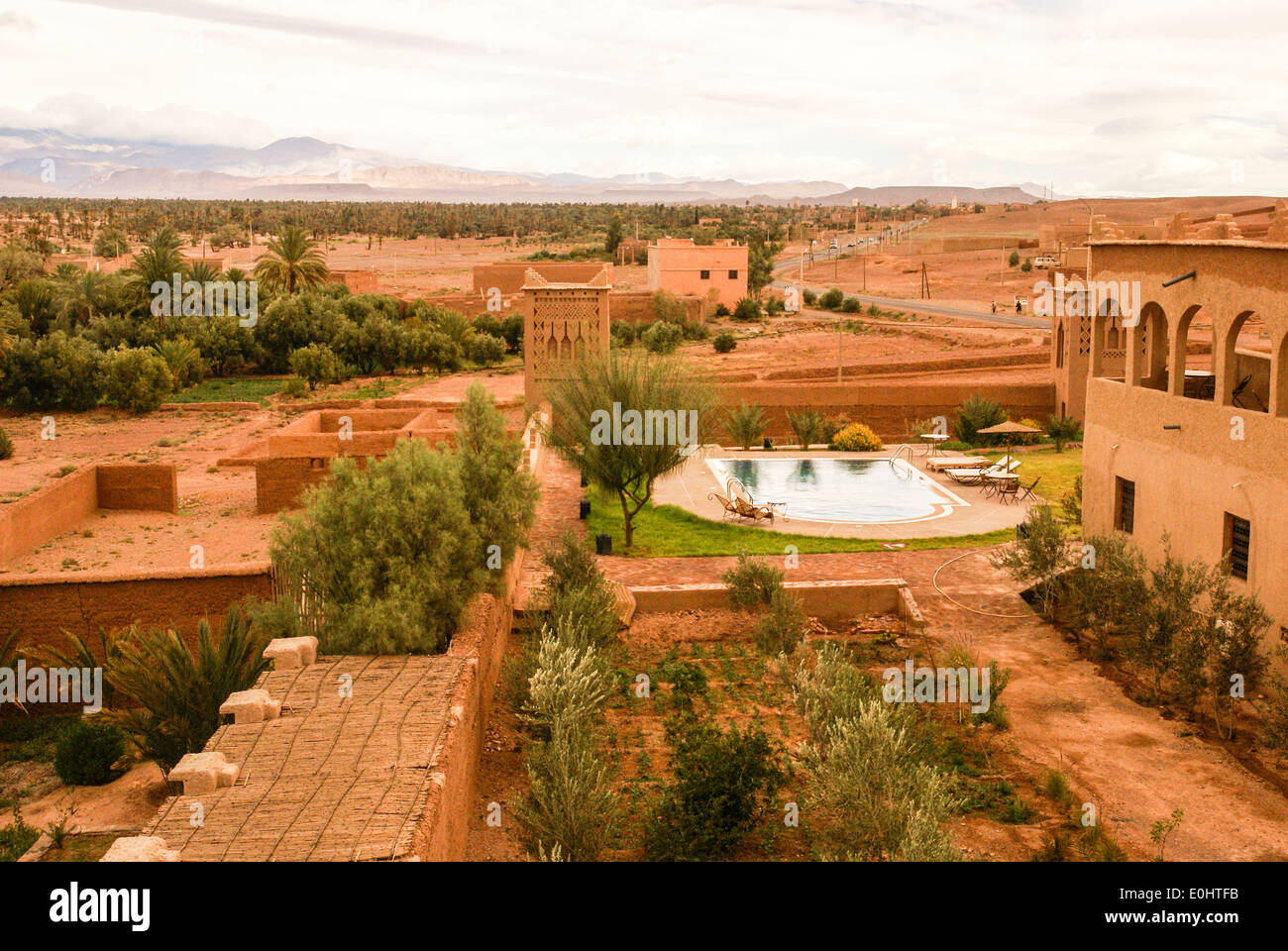 Mud houses in the Kasbah Ait Ben Moro, Morocco Now a renovated hotel ...