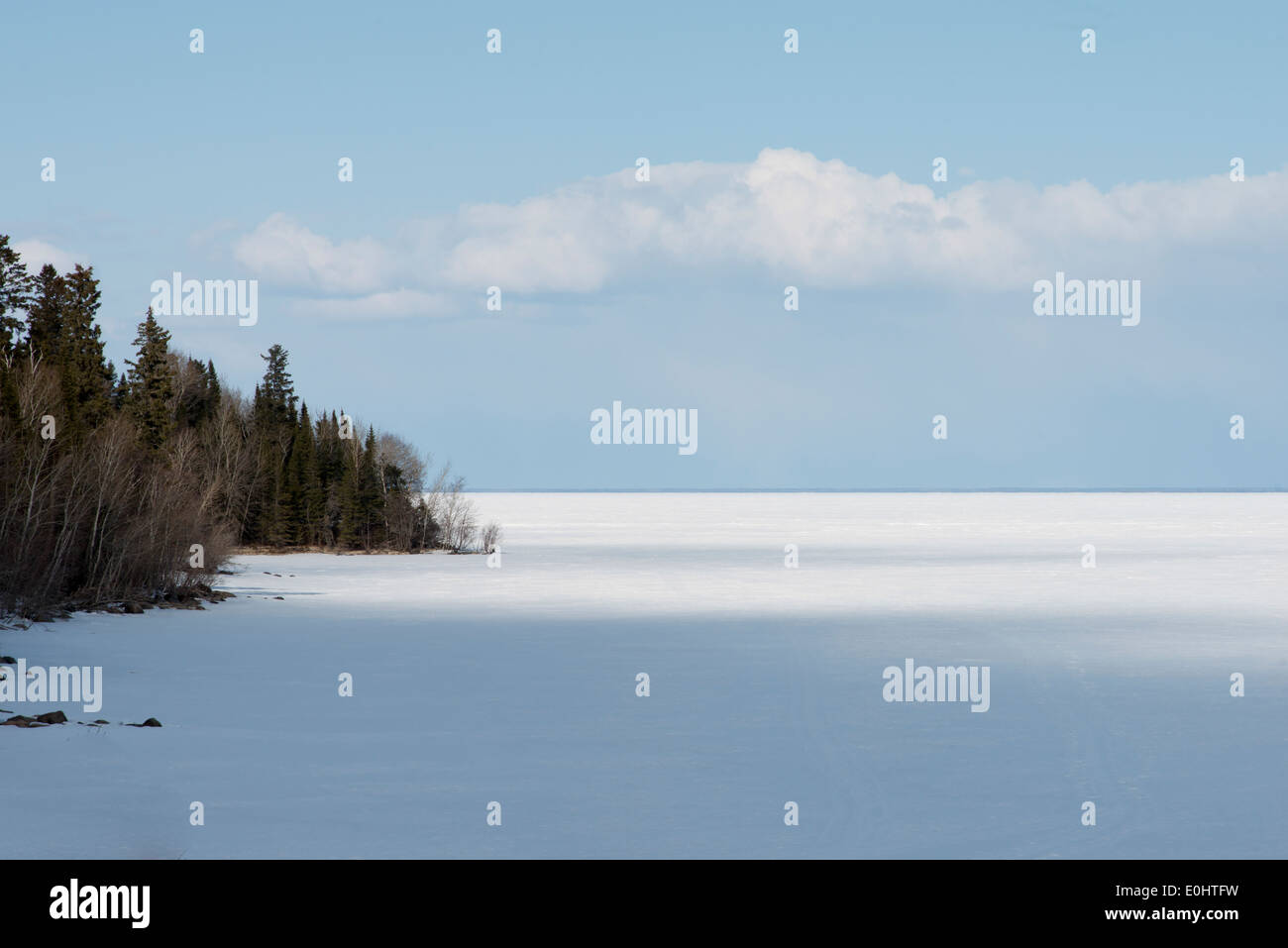 Frozen lake in winter, Lake Winnipeg, Riverton, Hecla Grindstone ...
