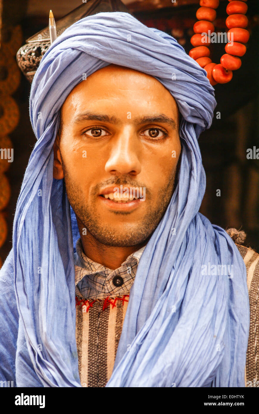 Portrait of a Moroccan man in the Casbah of Ait Benhaddou, Morocco ...