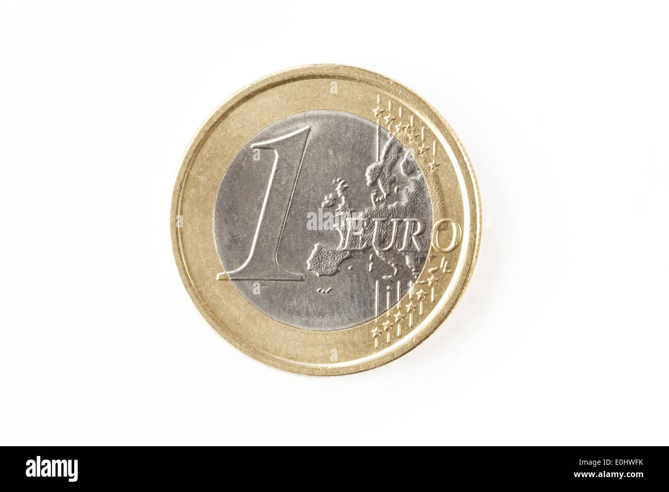 One euro coin isolated on a white background Stock Photo - Alamy