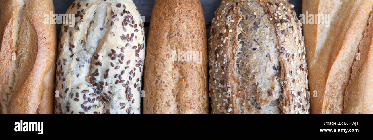 Assorted breads background Stock Photo - Alamy