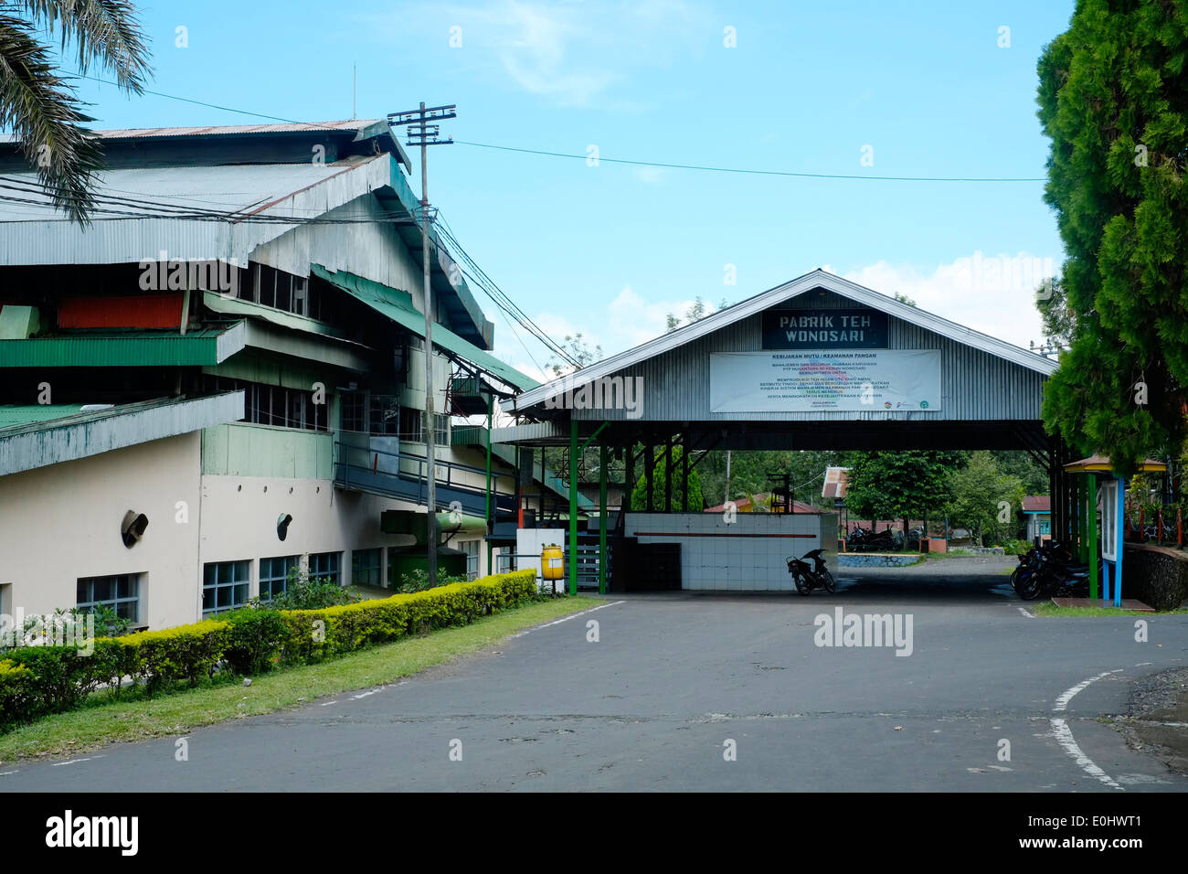 the factory and processing plant at the wonosari tea plantation near ...