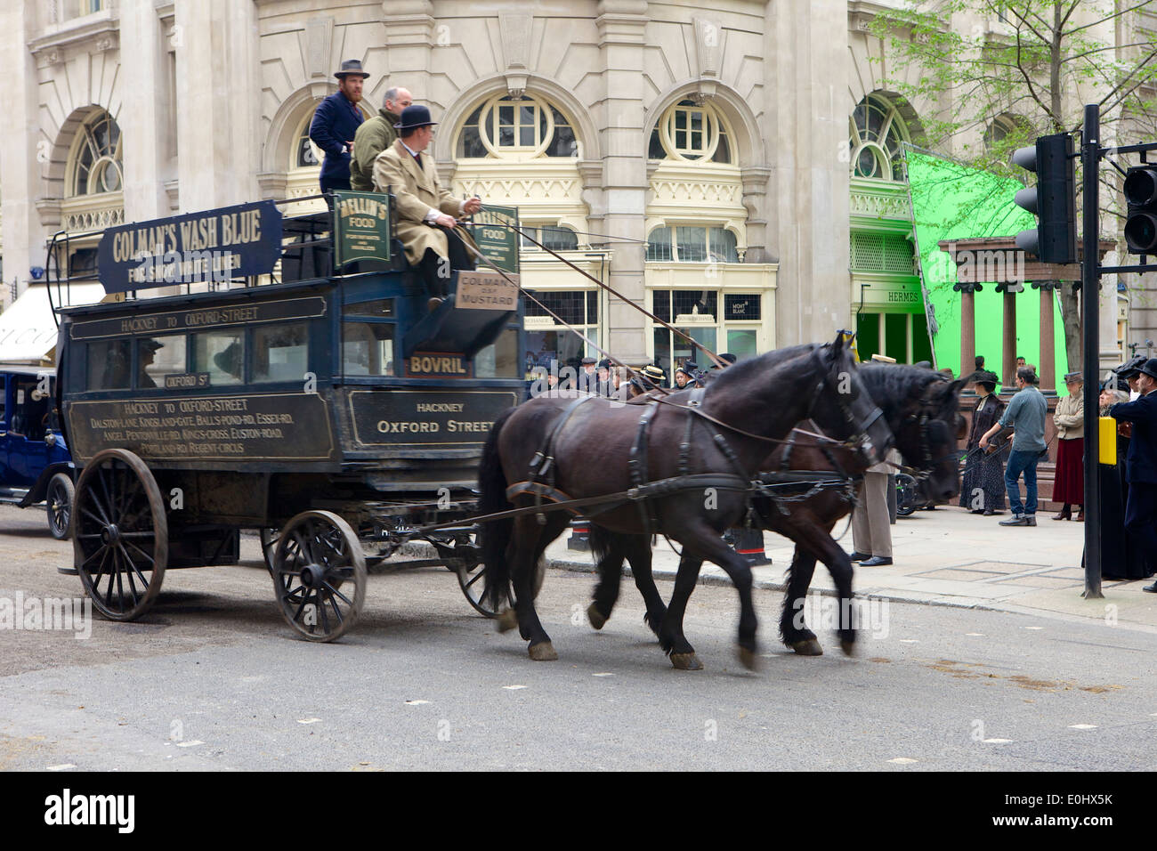 Suffragette Film set with actors in period costume & old forms of ...