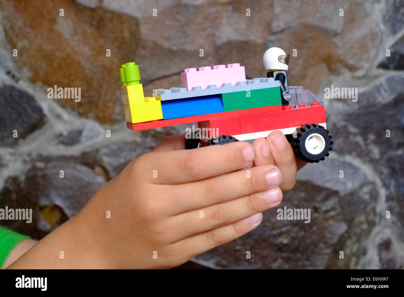 little boy playing with lego Stock Photo - Alamy