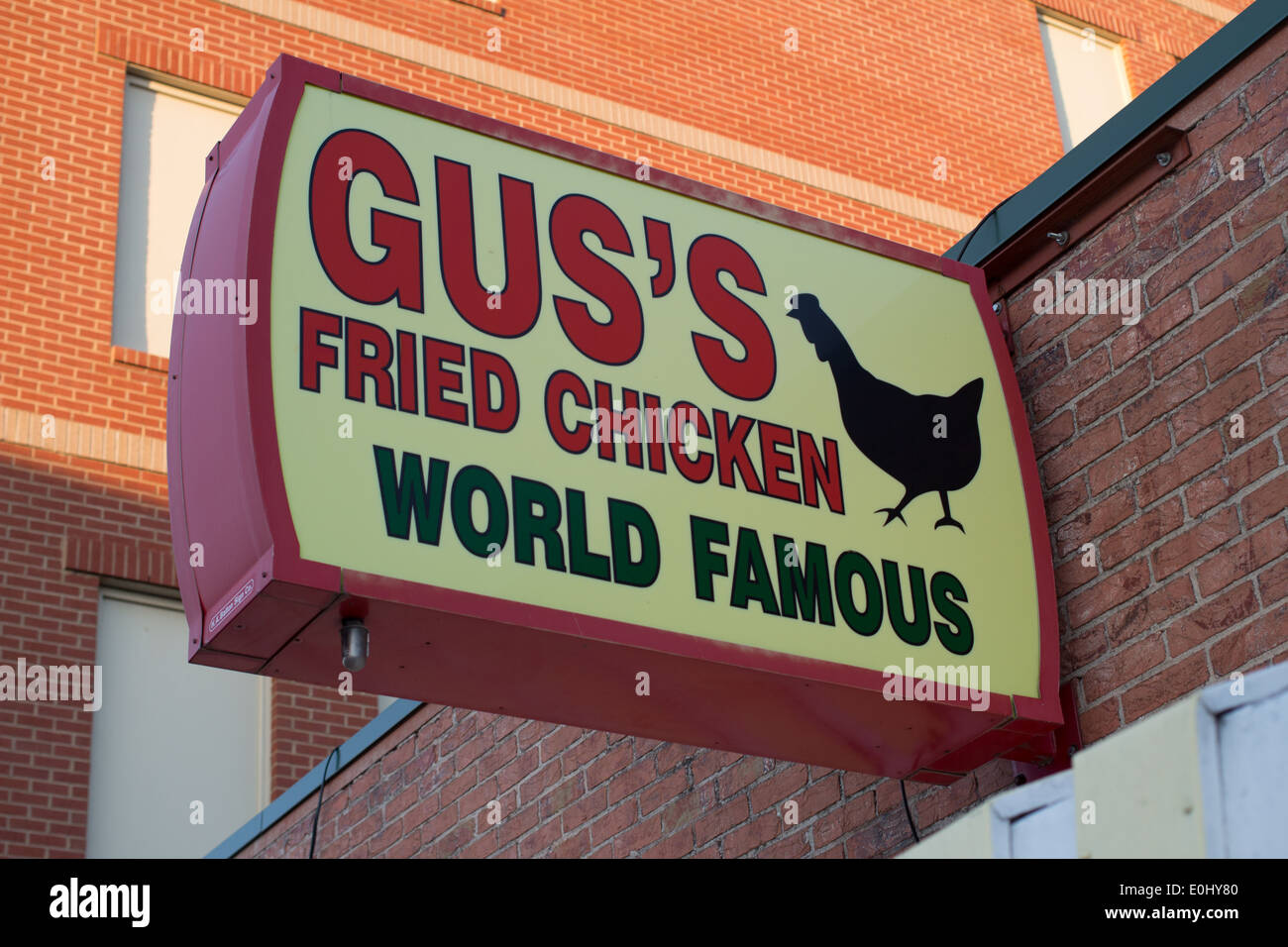 Sign for Gus's World Famous Fried Chicken Stock Photo - Alamy