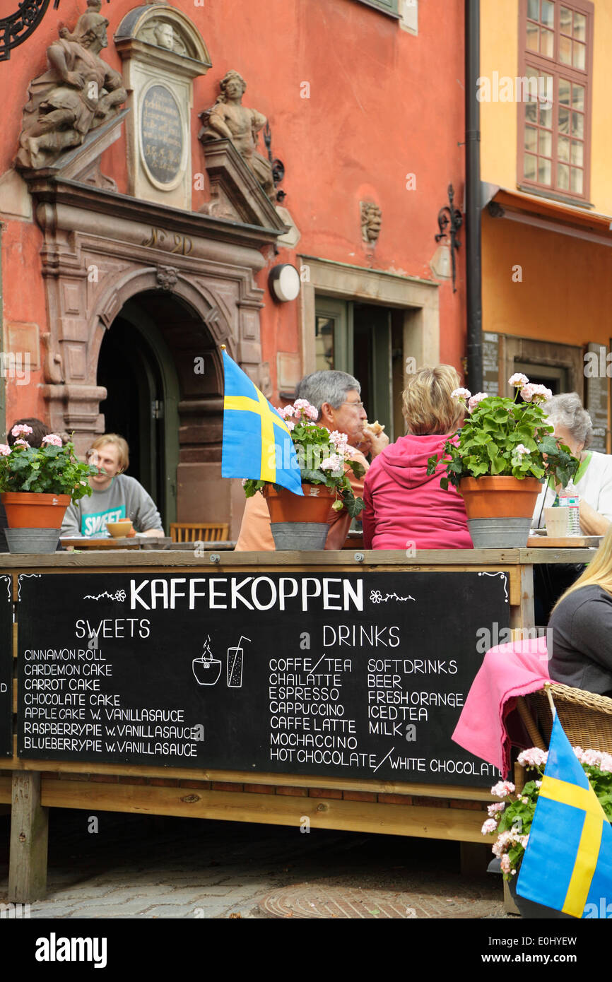 Cafe in Gamla Stan, Stockholm, Sweden Stock Photo - Alamy