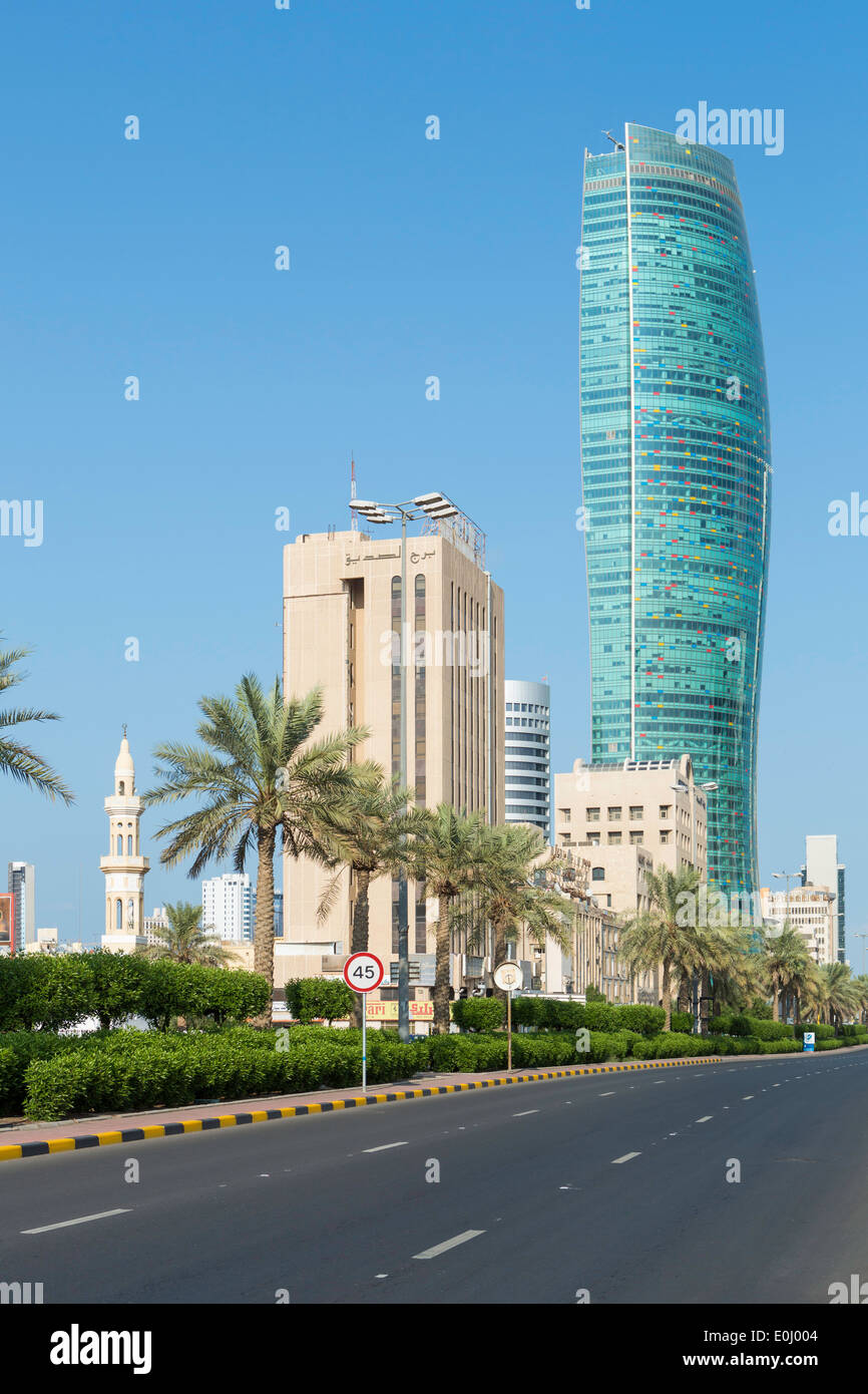 Kuwait City, modern city skyline and central business district Stock ...