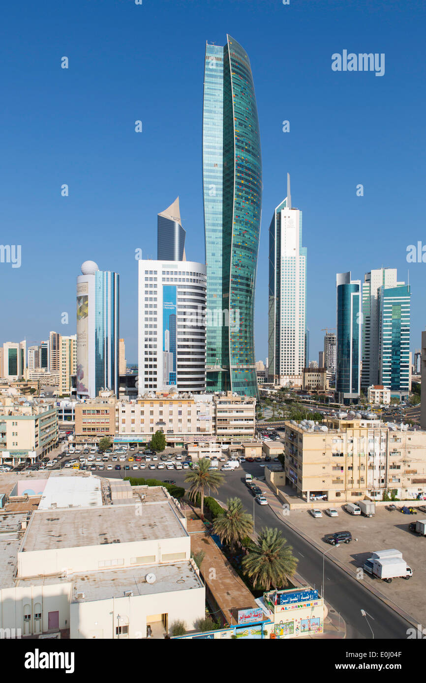 Kuwait City, modern city skyline and central business district ...