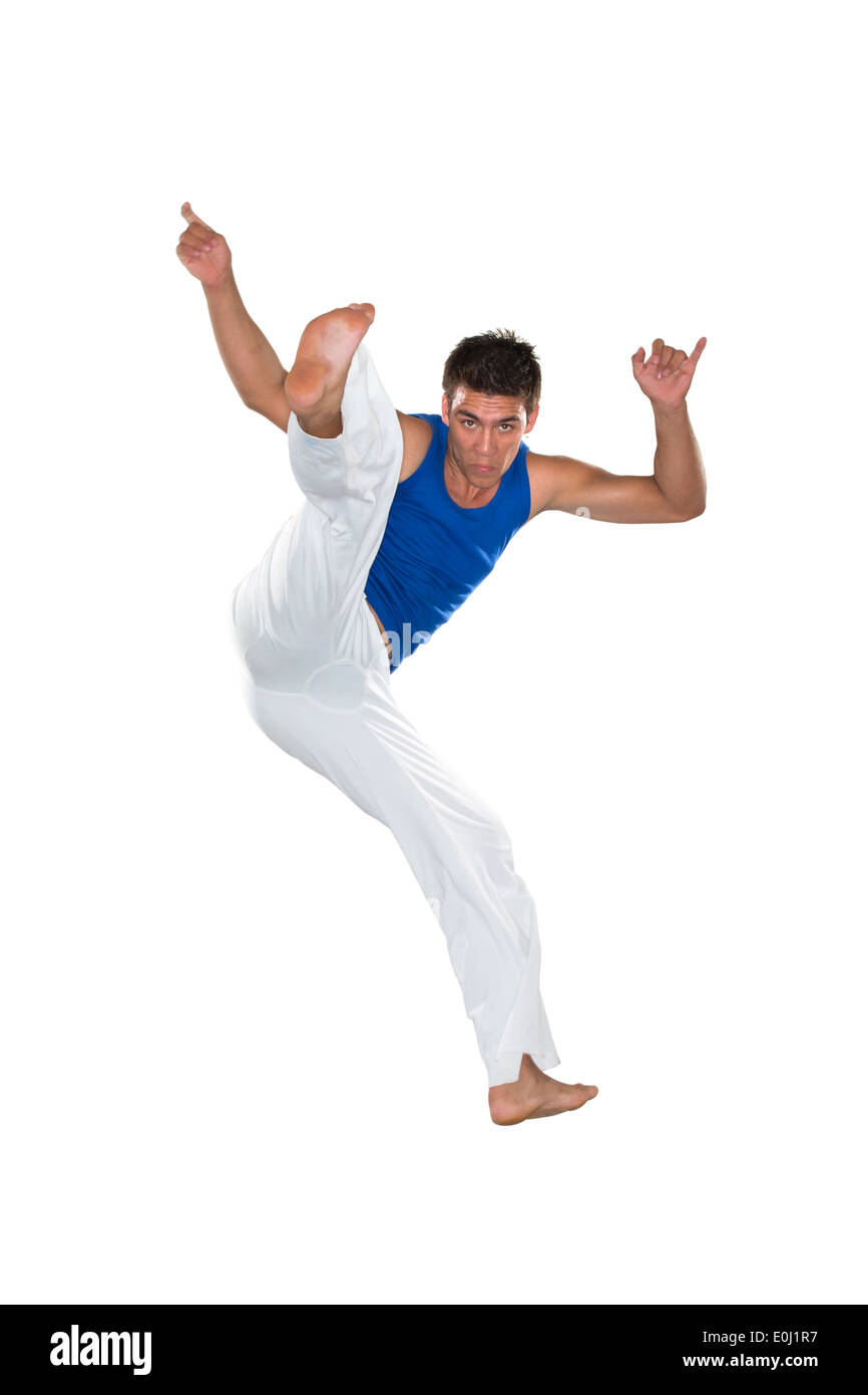 Capoeira, Brazilian Man jumping Stock Photo - Alamy