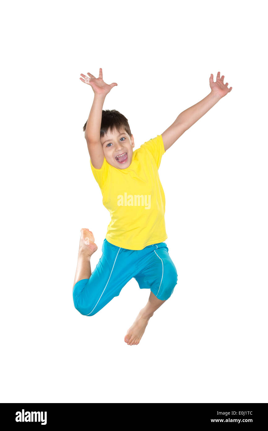 Boy barefoot jumping hi-res stock photography and images - Alamy