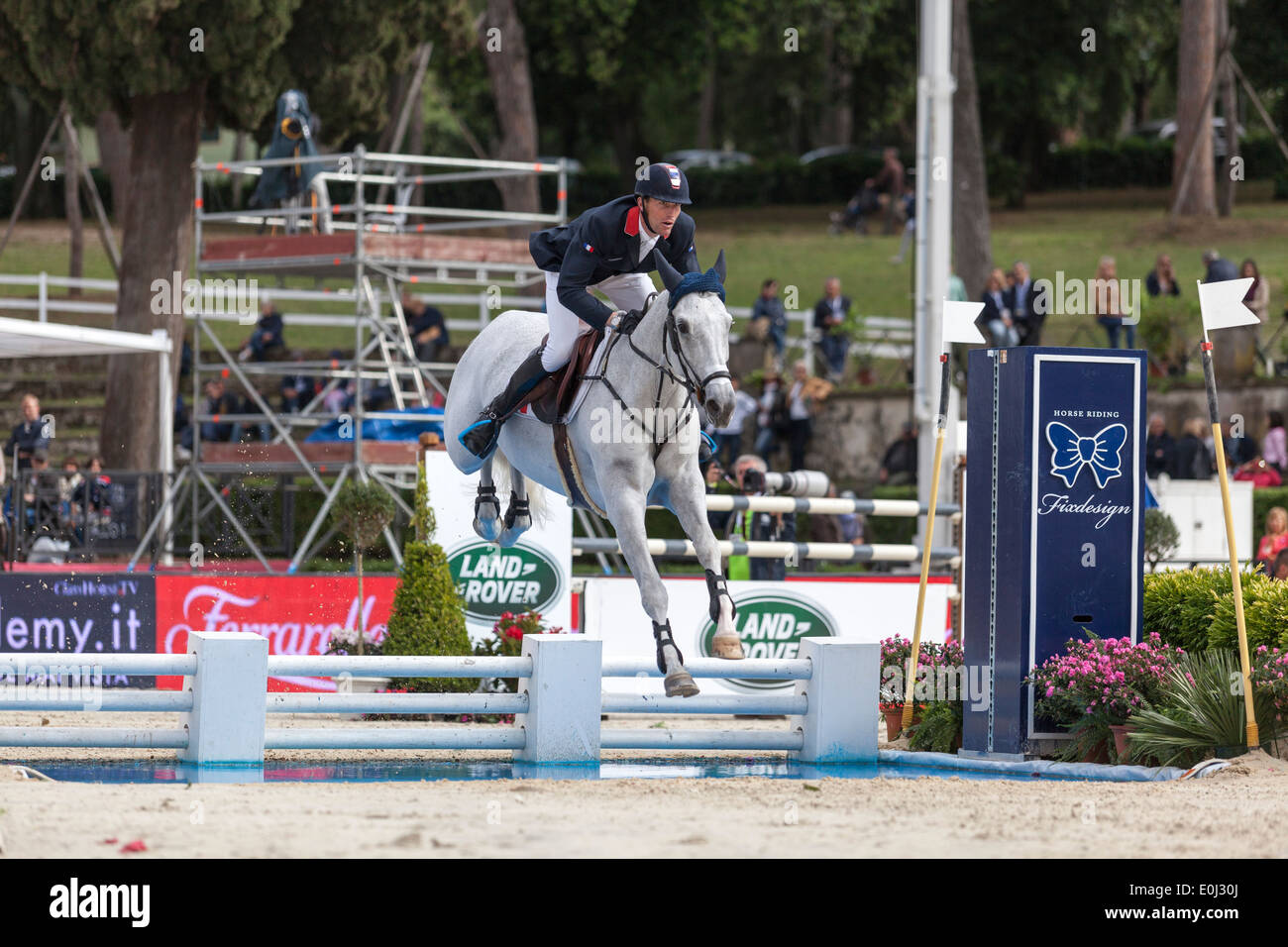 Kevin Staut of the French show jumping team riding Silvana HDC in the ...