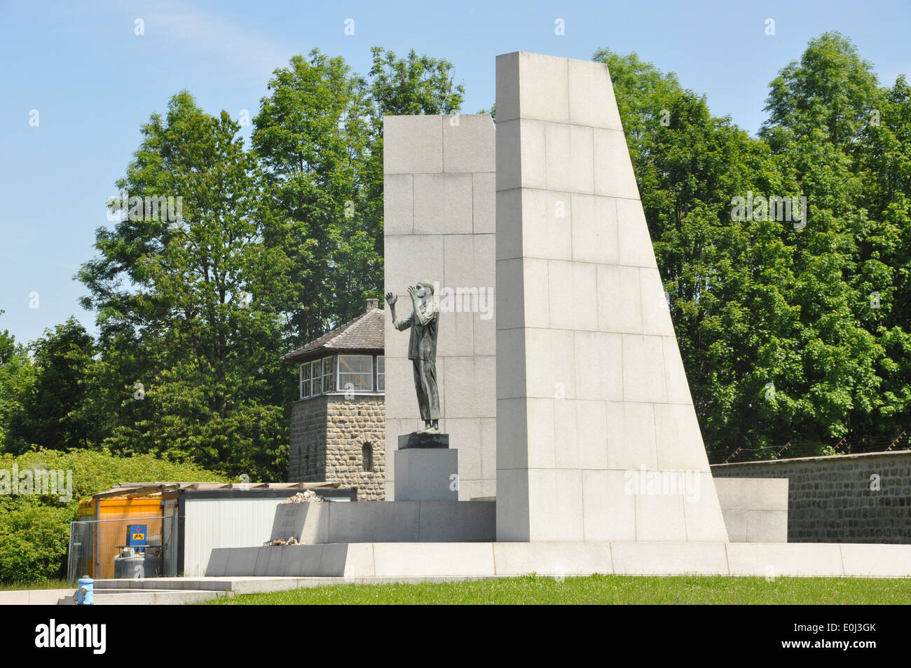 Holocaust memorial, sculpture, at Mauthausen concentration camp ...