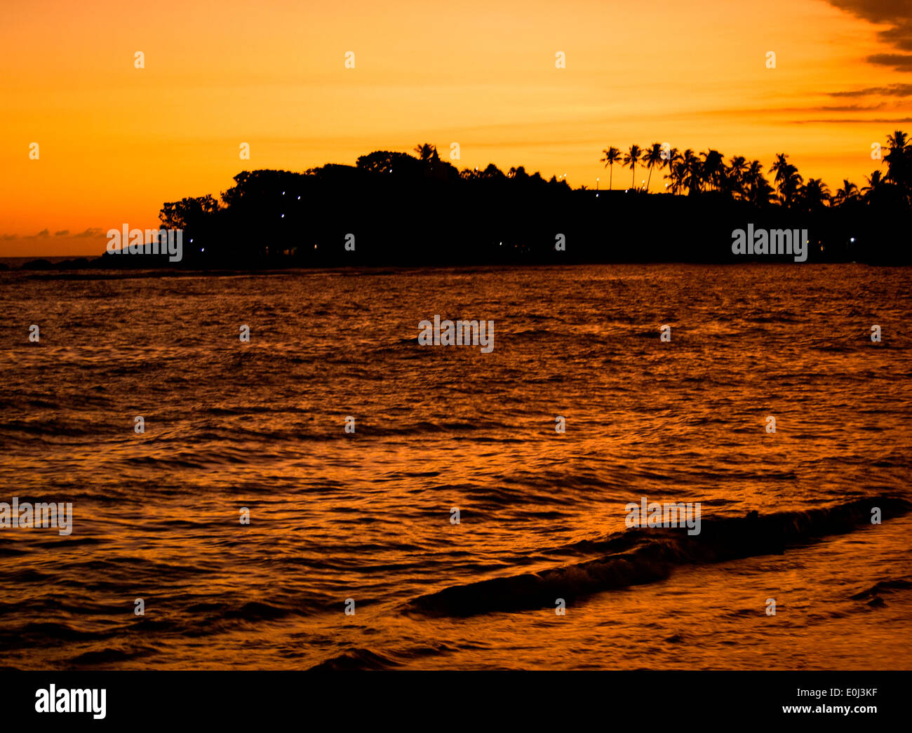 Sunset on the beach in Sri Lanka Stock Photo - Alamy