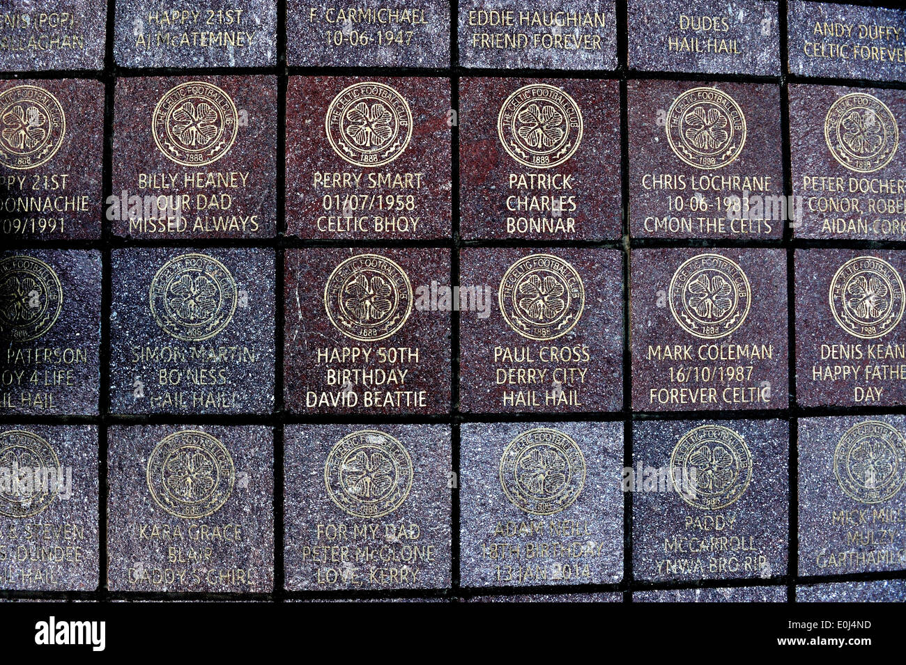 Detail of The Celtic Way, the new entrance to Celtic Football Club ...