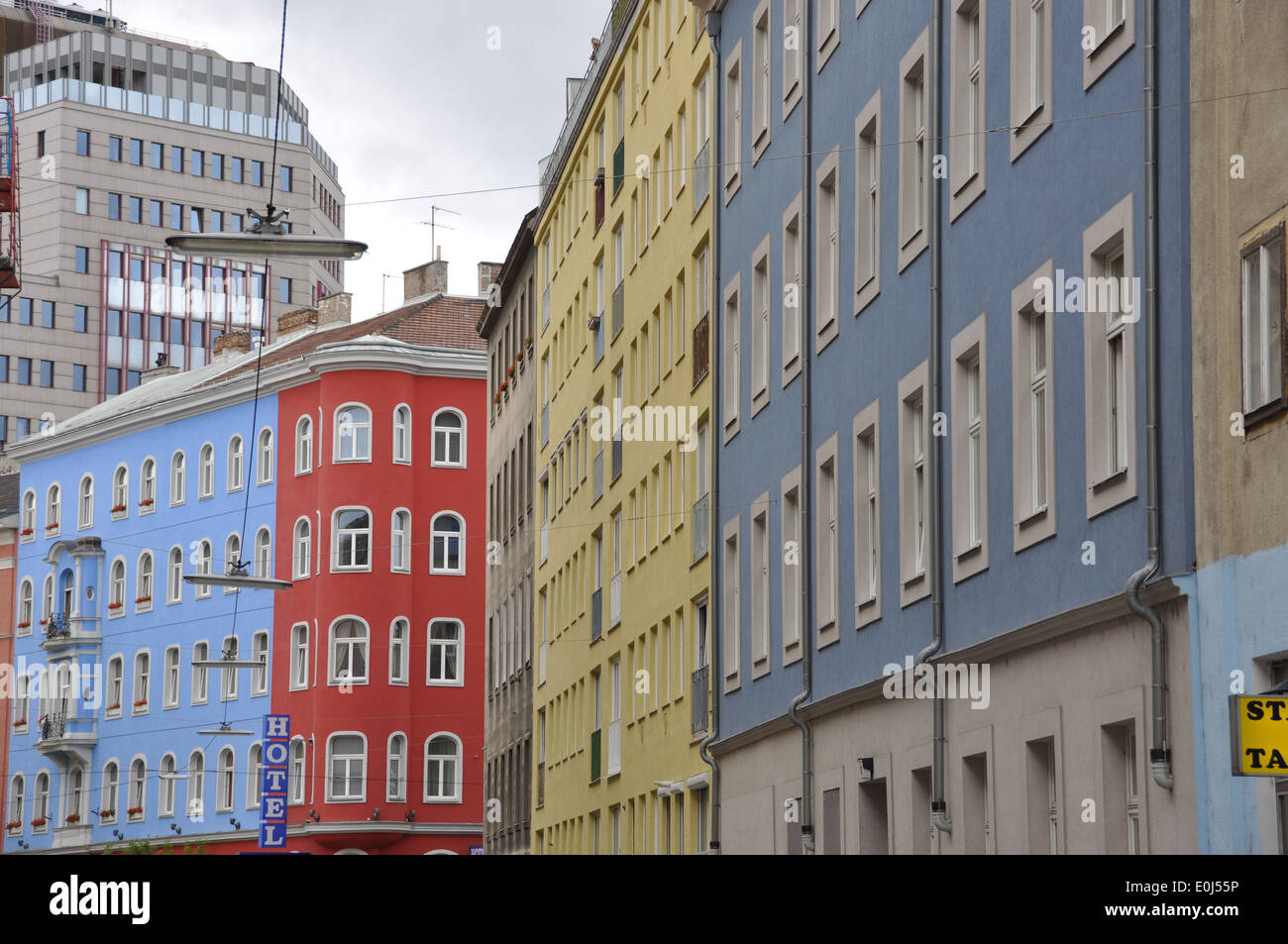 Pastel coloured buildings in central Vienna Stock Photo - Alamy