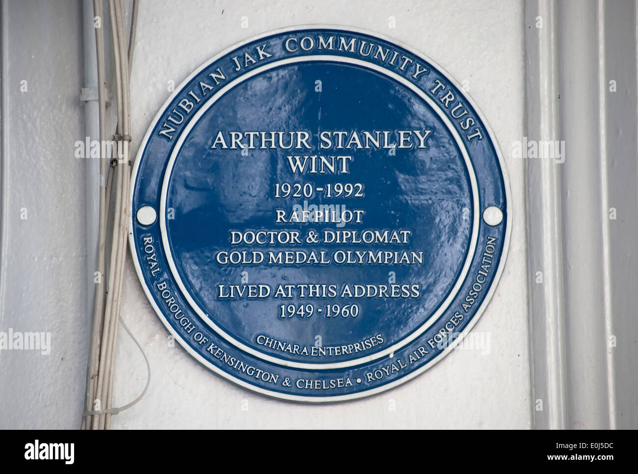 nubian jak blue plaque marking a home of arthur stanley wint, pilot ...