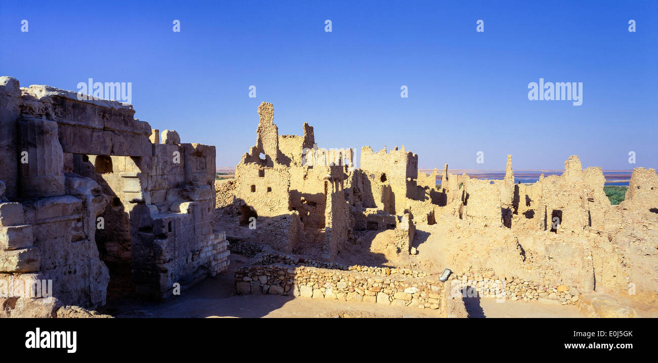 the Temple of the oracle of Amun at Aghurmi acropolis Siwa Oasis Egypt ...