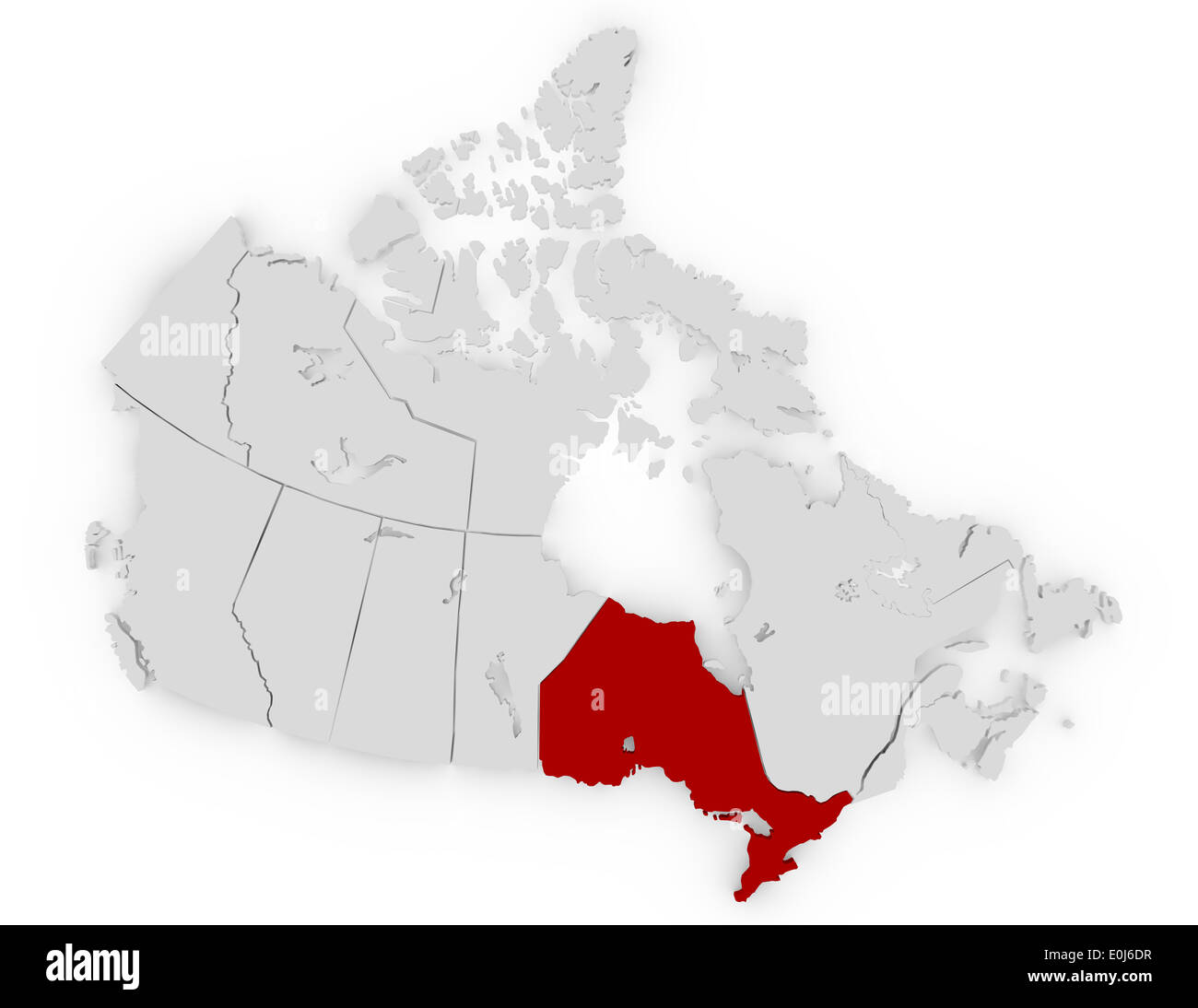 3d Render of Canada Highlighting Ontario Stock Photo - Alamy