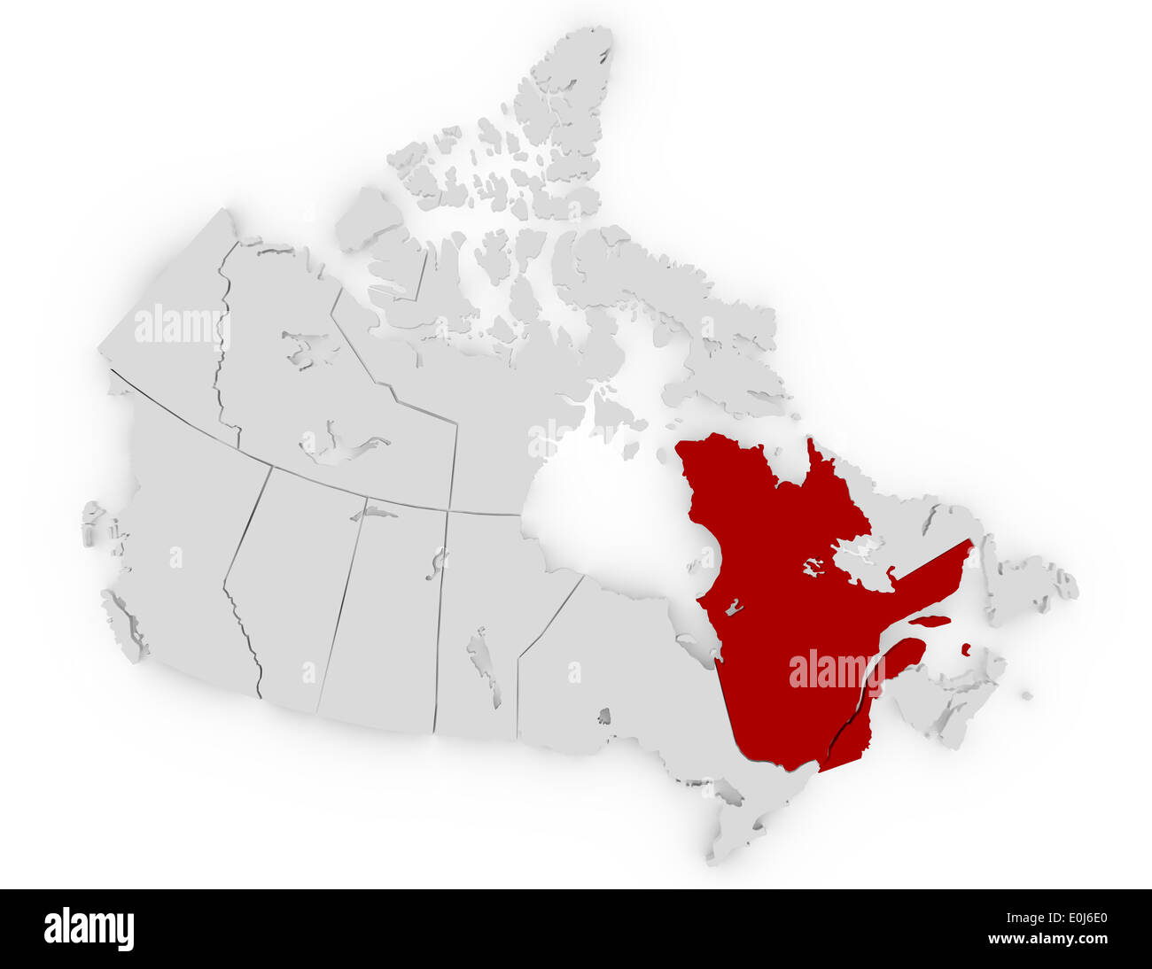 Quebec province map Cut Out Stock Images & Pictures - Alamy