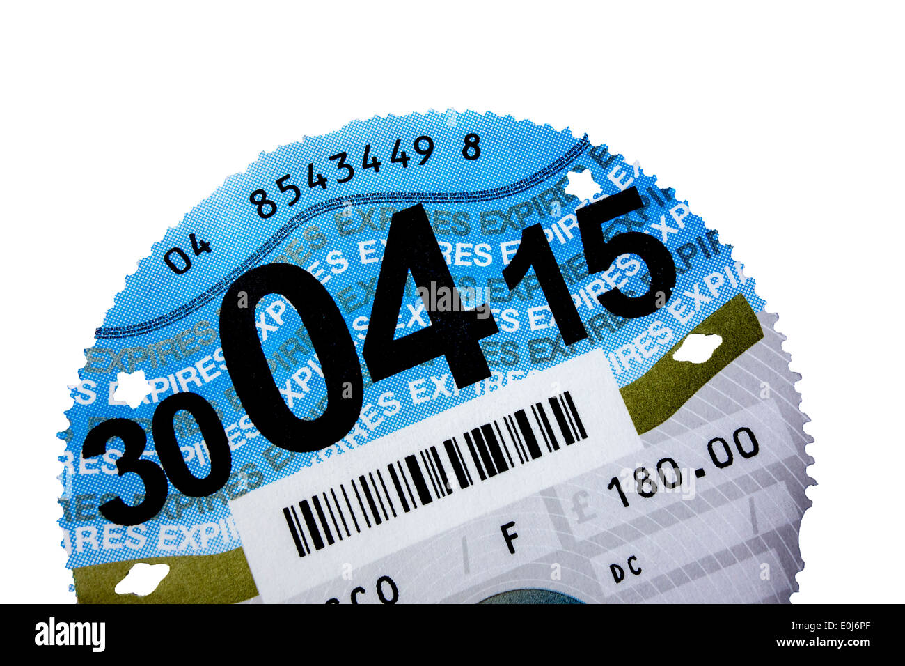 Car tax disc Stock Photo - Alamy