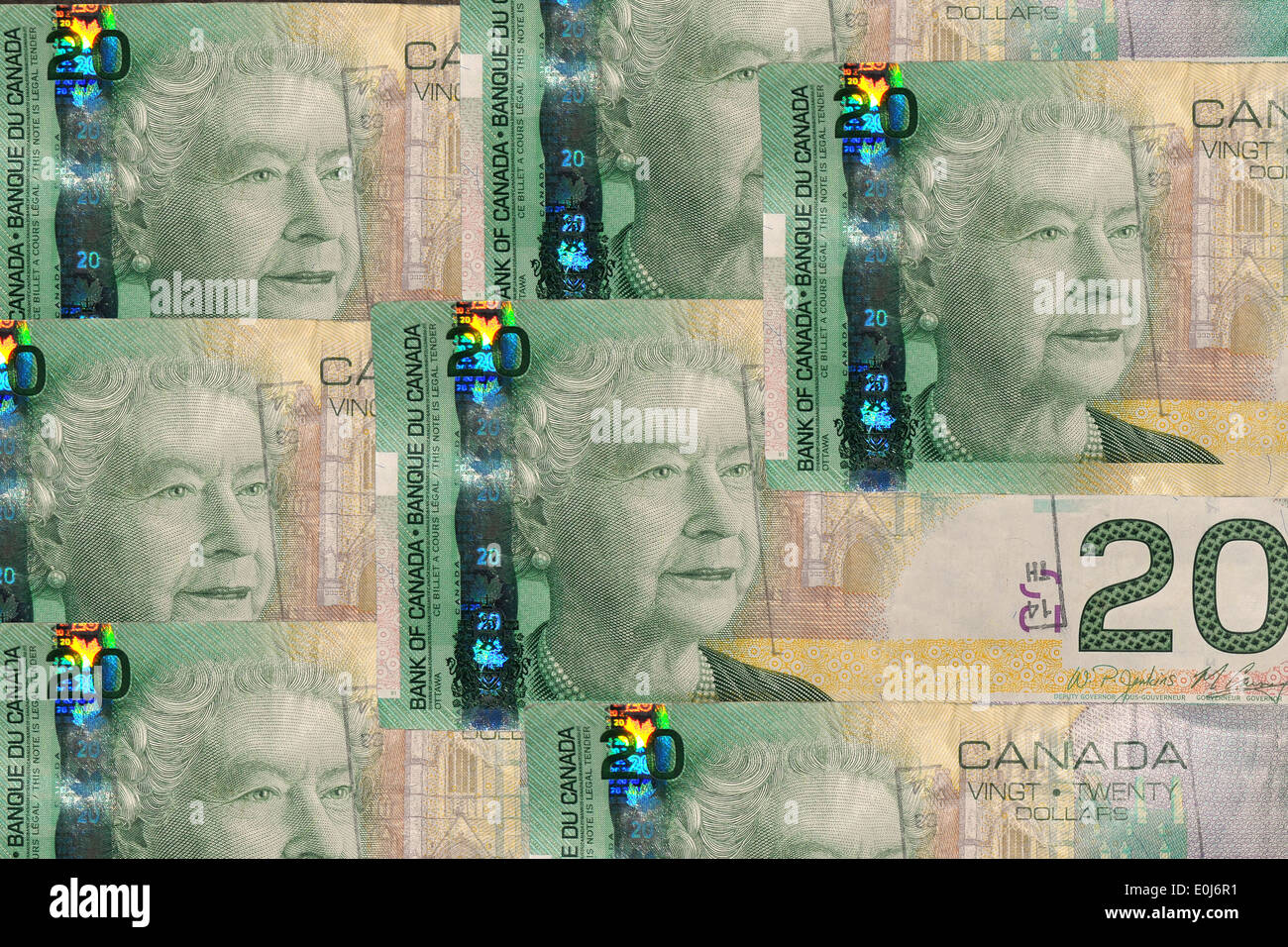 Canadian $20 notes Stock Photo - Alamy