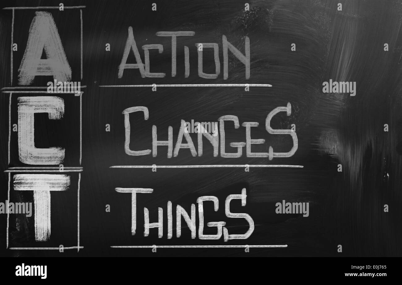 Act action changes things Black and White Stock Photos & Images - Alamy