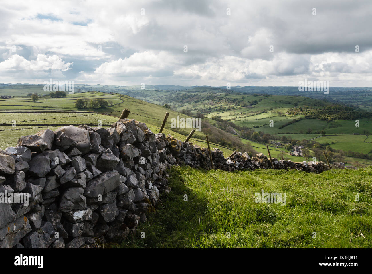 View down the Dove Valley from High Wheeldon, near Earl Sterndale, Peak ...