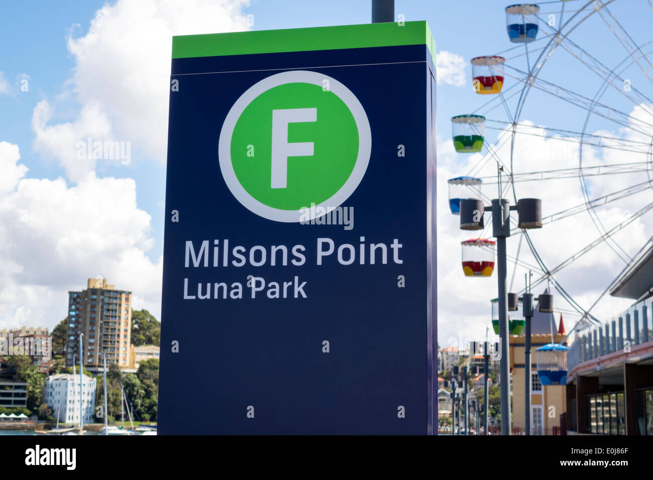 Sydney Australia,Milsons Point,Luna Park,sign,ferry wharf,Sydney ...