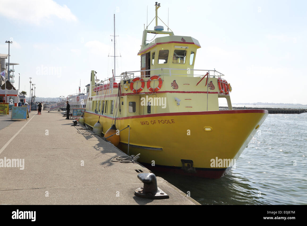 ship moored in the docks in the coastal town of poole on the dorset ...