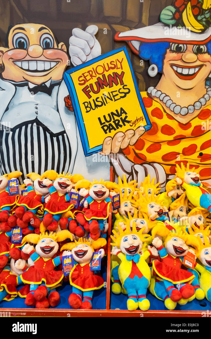 Sydney Australia,Milsons Point,Luna Park,amusement,signs,characters ...